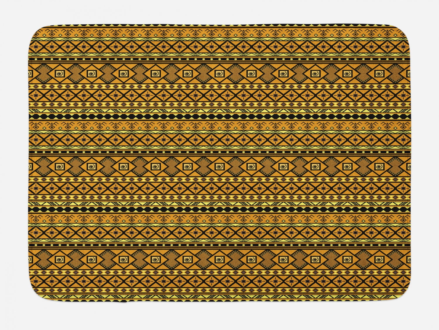 Tribal Bath Mat, Geometric Pattern with African Ethnic Origins Exotic ...
