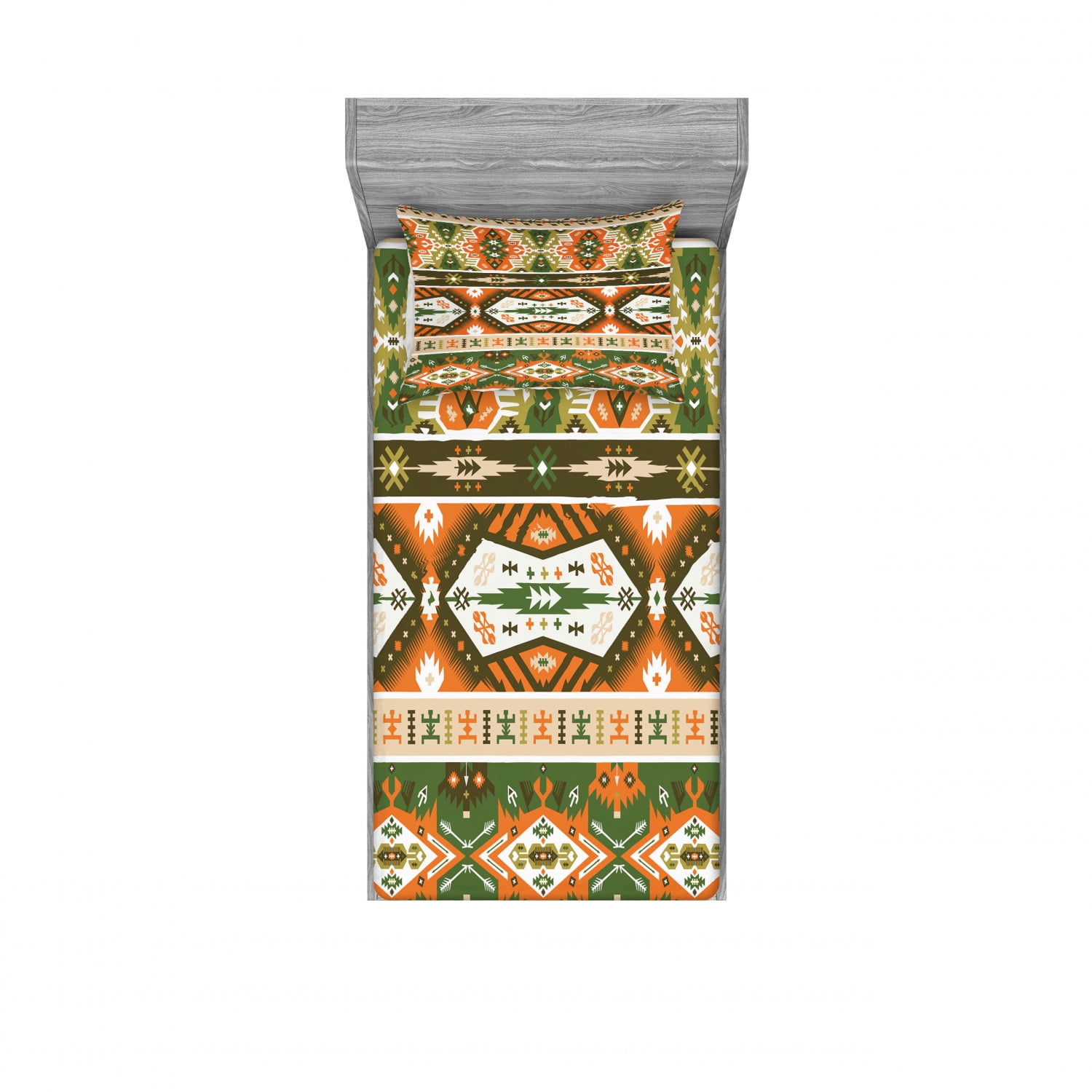 Tribal Bedding Set with Sheet & Covers, Vector Design with Aztec Mayan ...