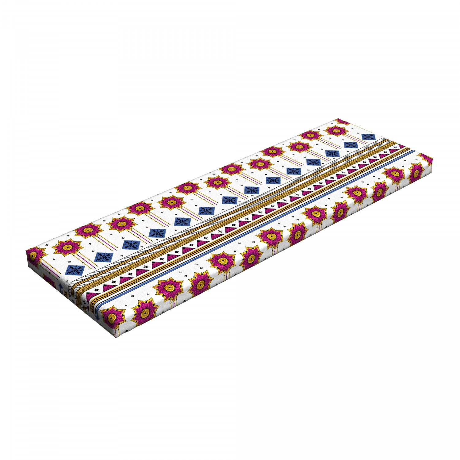 Tribal Bench Pad, Colored Vector Seamless Pattern with Mayan Inspired ...