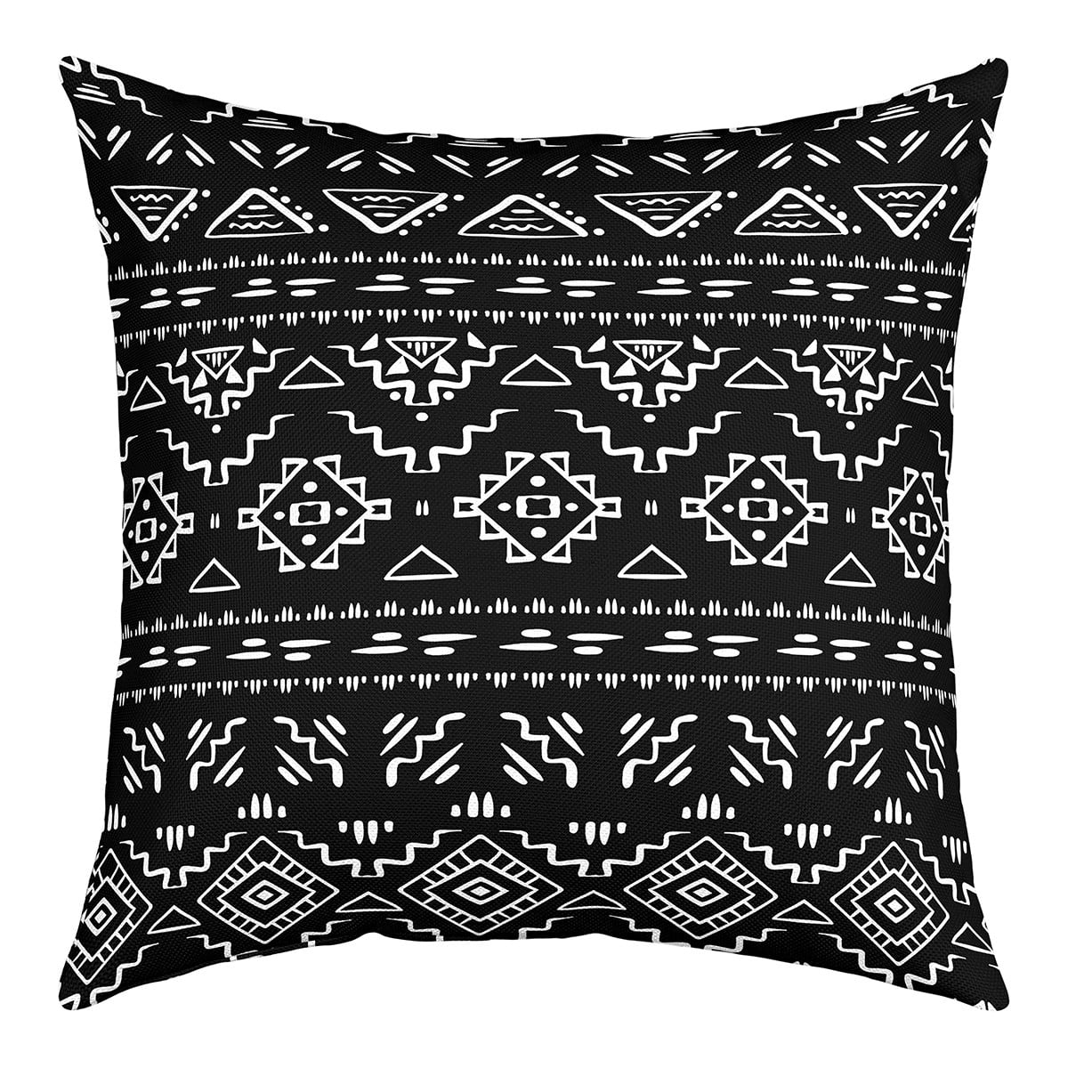Tribal Boho Aztec Pillow Cover for Sofa Black White Ethnic Bohemian ...