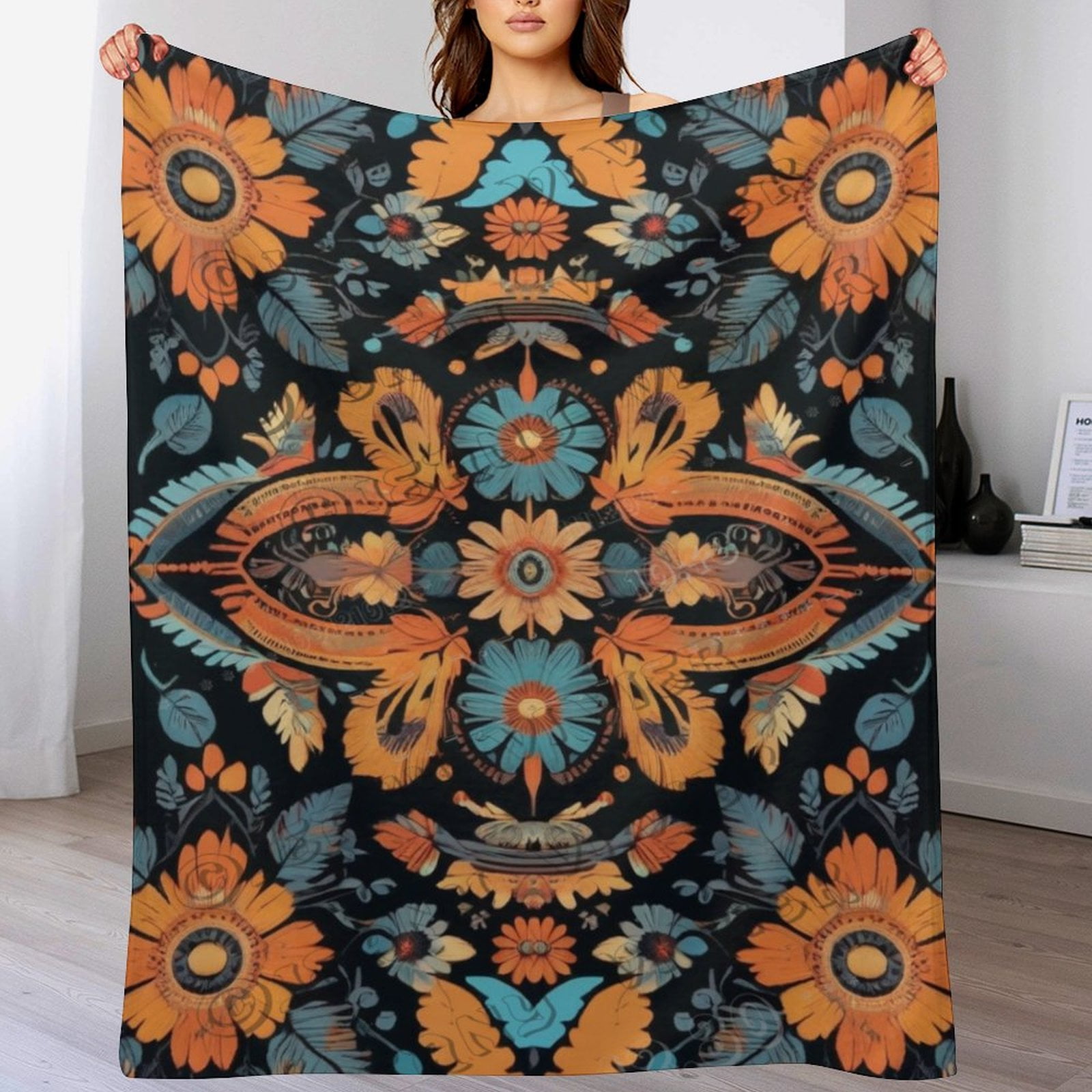 Tribal Boho Pattern Throw Blanket for All Season,Vintage Ethnic Style ...