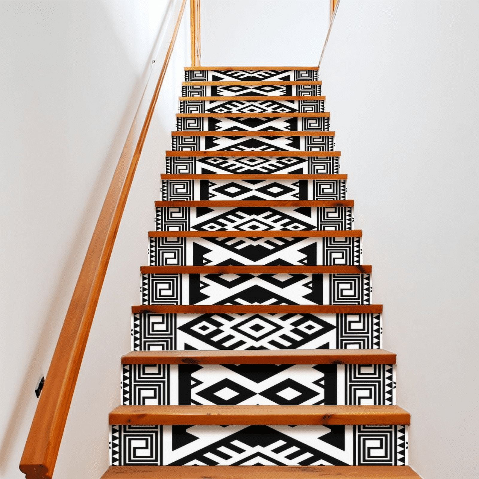 Tribal Boho Print Stair Stickers Vintage Art Stairway Decals Removable ...