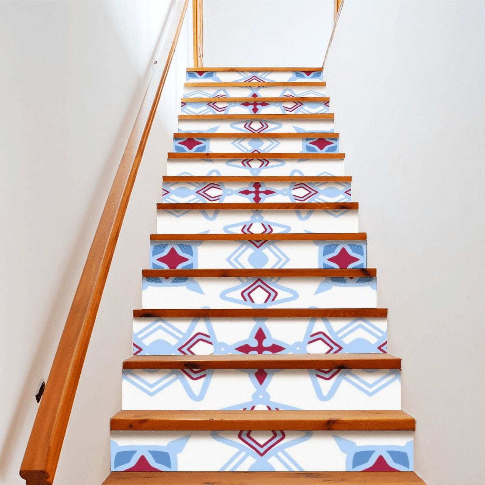 Tribal Boho Print Stair Stickers Vintage Art Stairway Decals Removable ...
