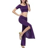 Tribal Bollywood Belly Dance Fitness Fusion Performance Wear Set Purple ...