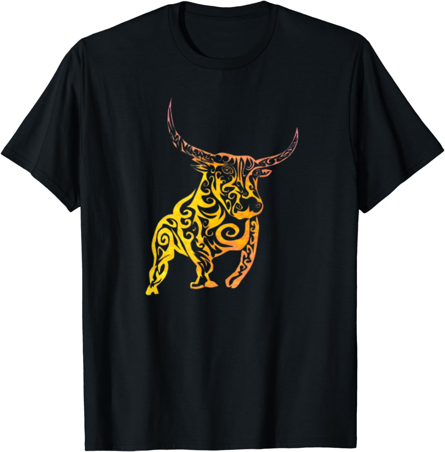 Tribal Bull Tattoo Design Taurus Zodiac Power Symbol T-Shirt - Walmart.com