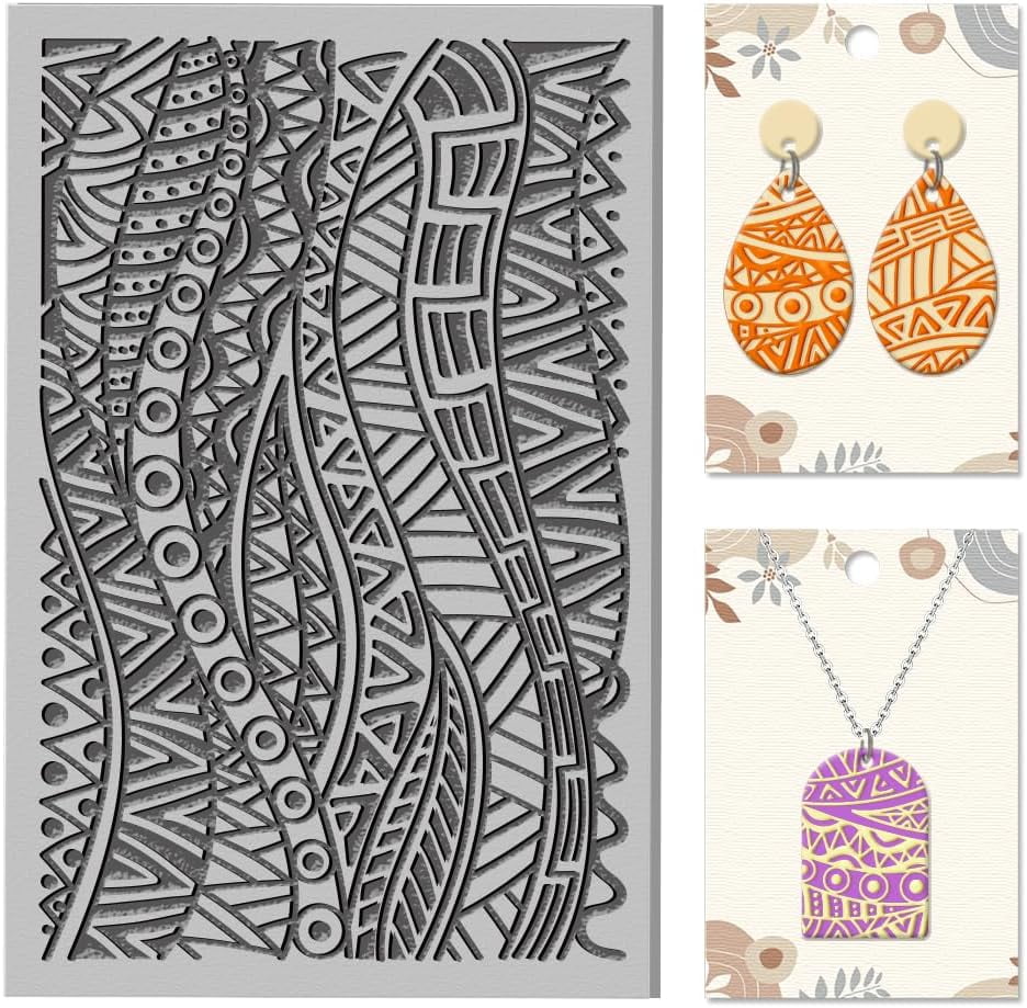 Tribal Clay Texture Mat Clay Modeling Pattern Pad Vintage Waves Texture ...