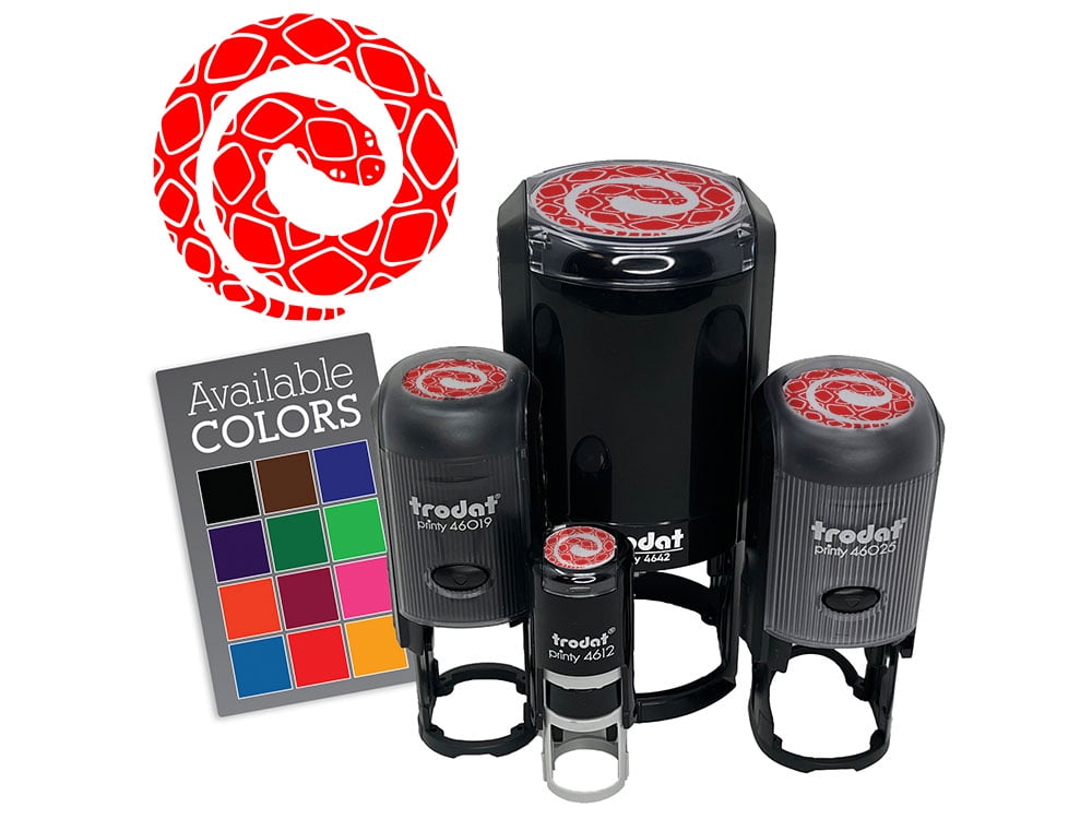 Tribal Coiled Patterned Snake Spiral Self-Inking Rubber Stamp Ink ...