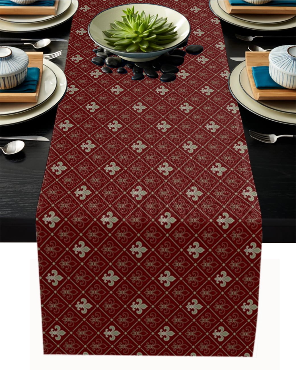 Tribal Colored Geometric Figures Retro Modern Table Runners Cloth Party ...