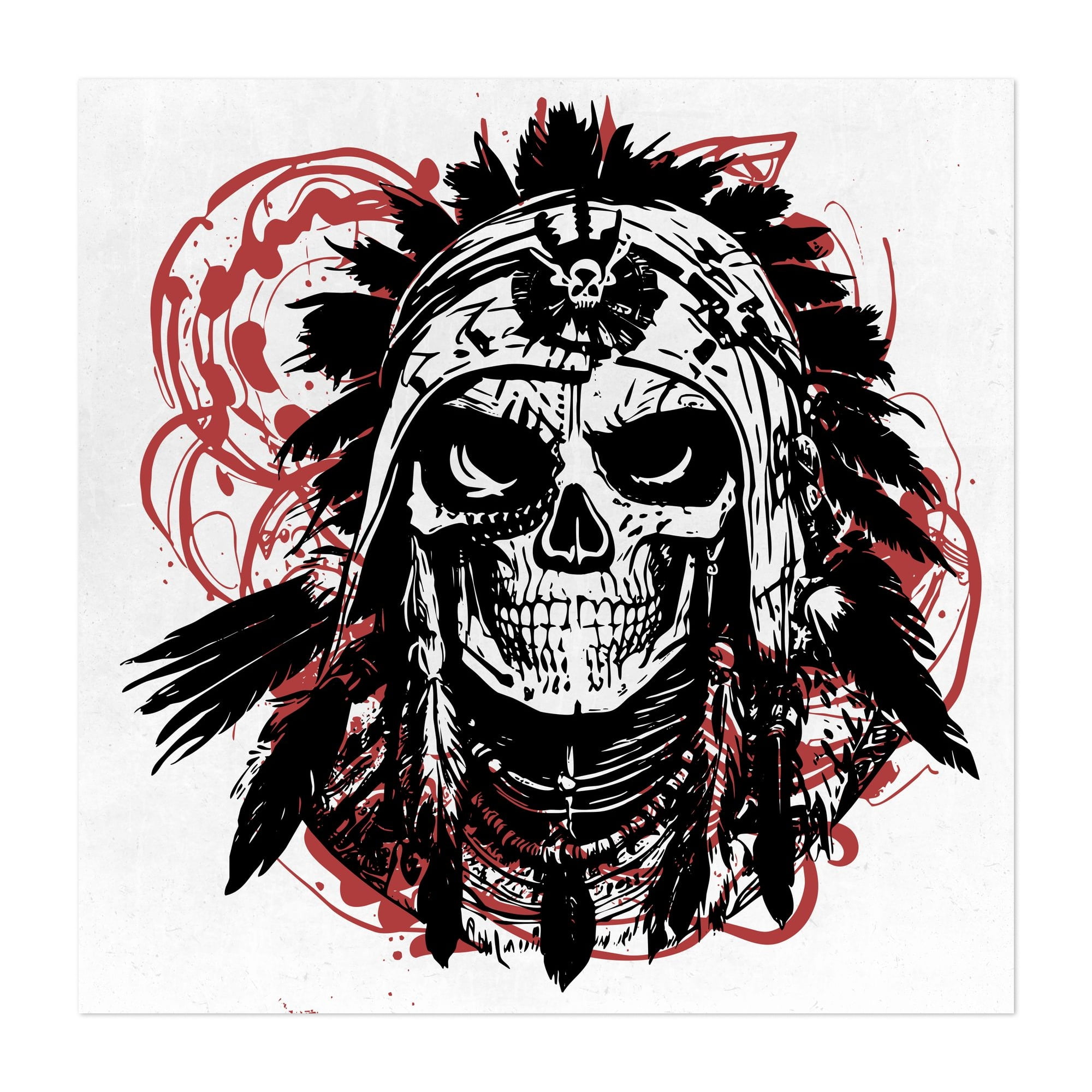Tribal Dead. Ancestral Expressions - Illustration Skull Gothic Creepy ...