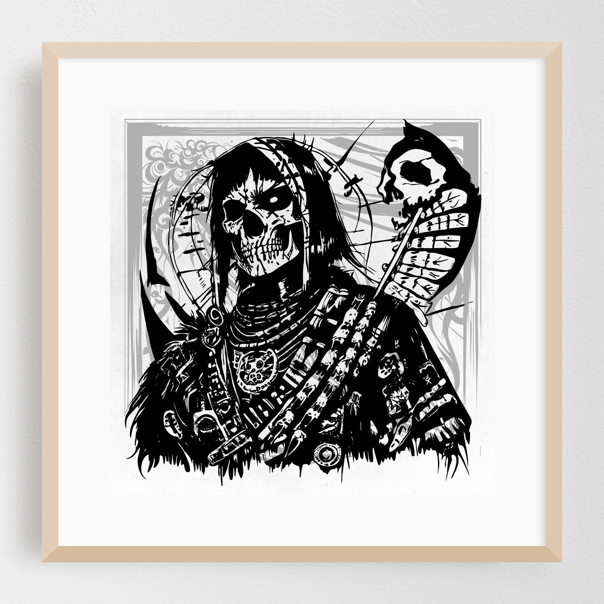 Tribal Dead. Primitive Memories - Illustration Skull Gothic Creepy Line ...