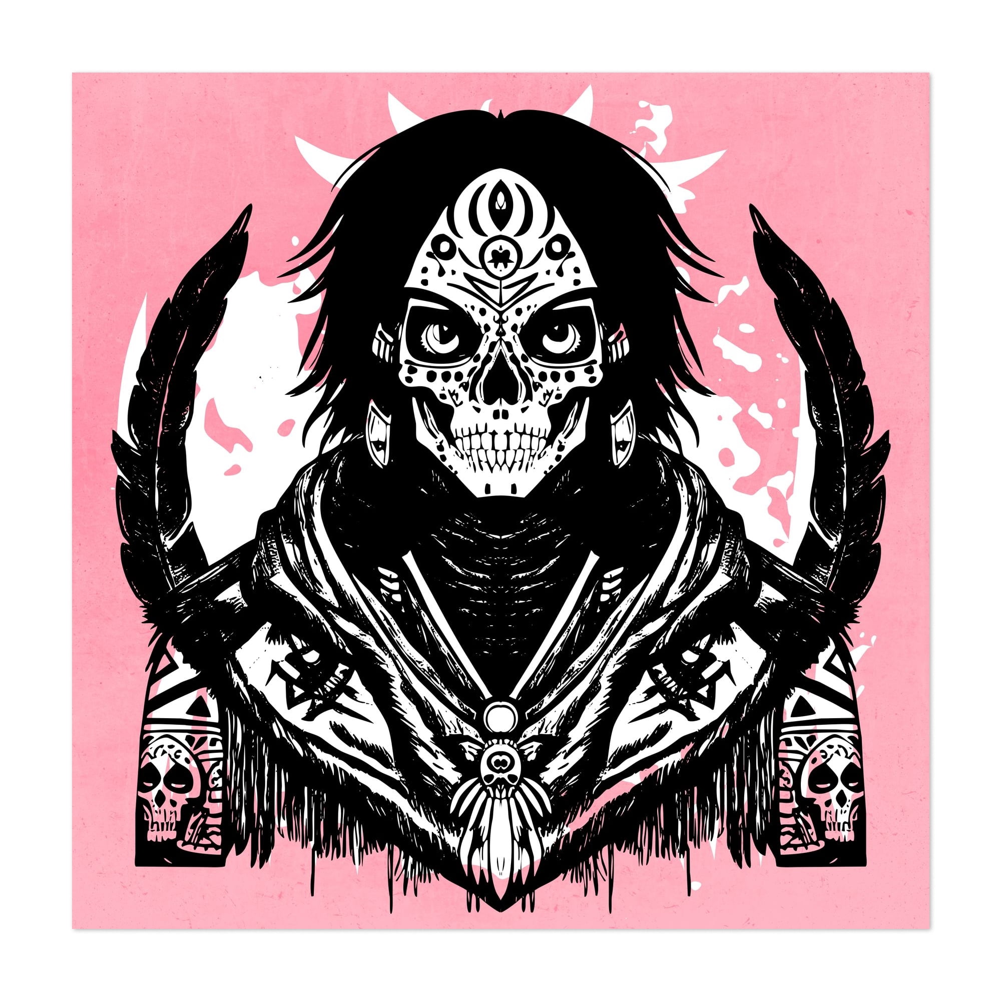 Tribal Death. Death of a tribe - Illustration Skull Gothic Halloween ...