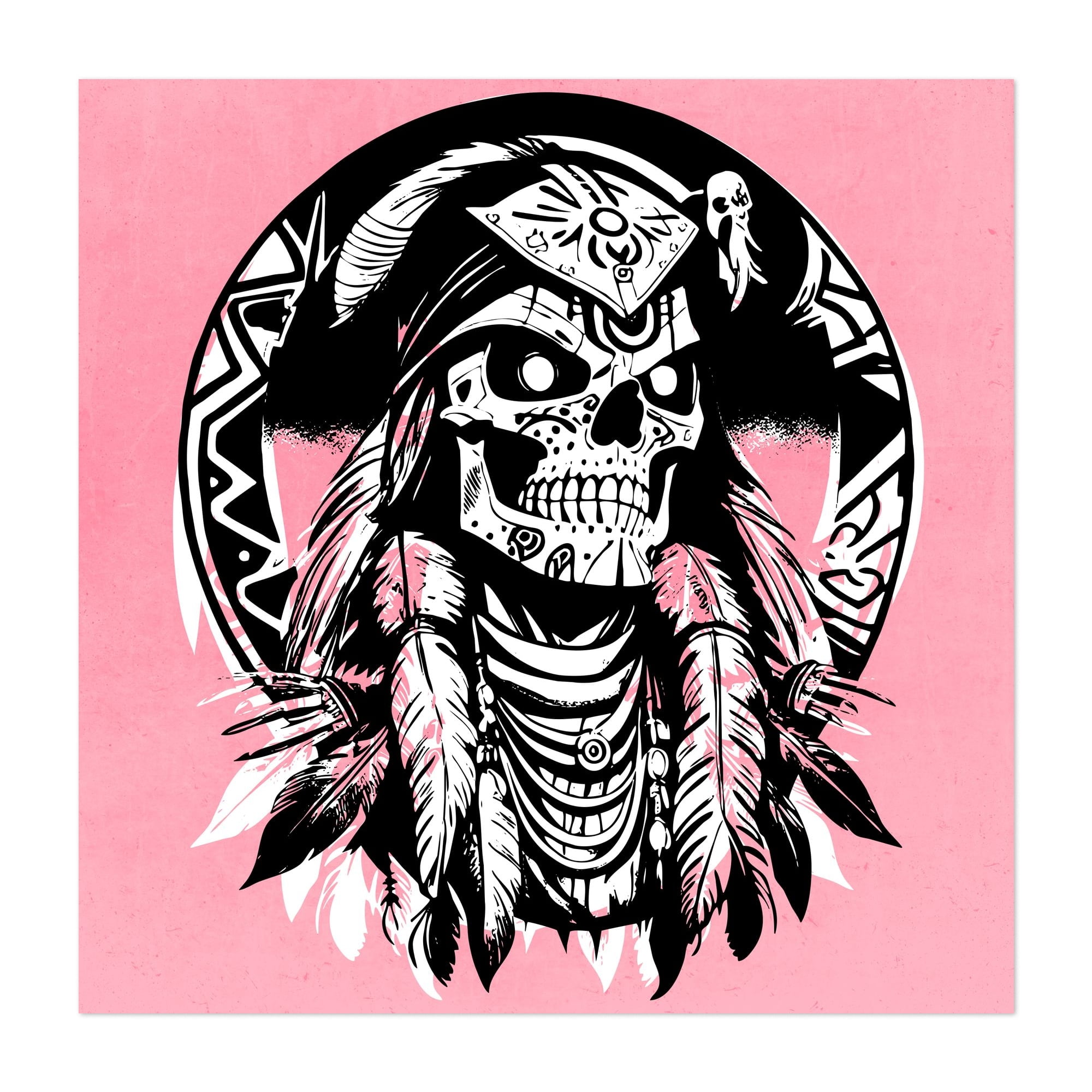 Tribal Death. Expression of Power - Illustration Skull Gothic Creepy ...