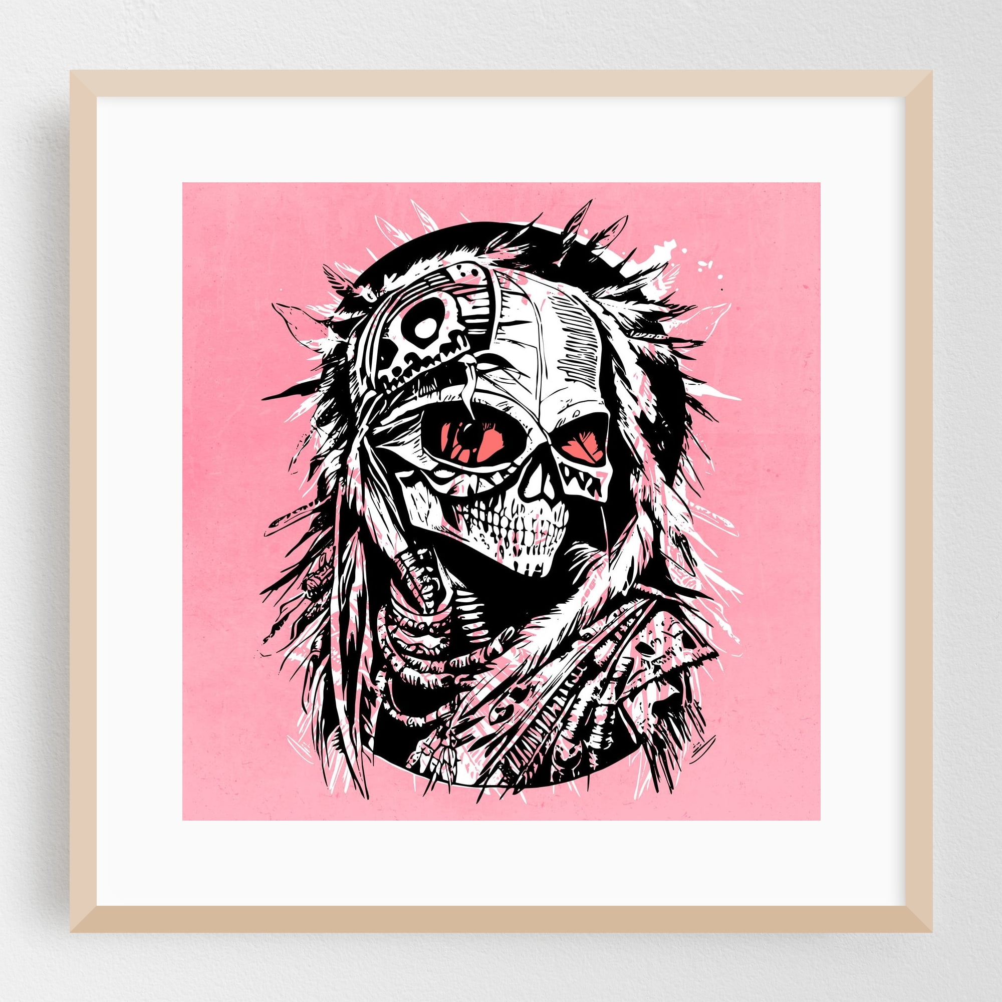 Tribal Death. Expression of Power - Illustration Skull Gothic Pop Art ...