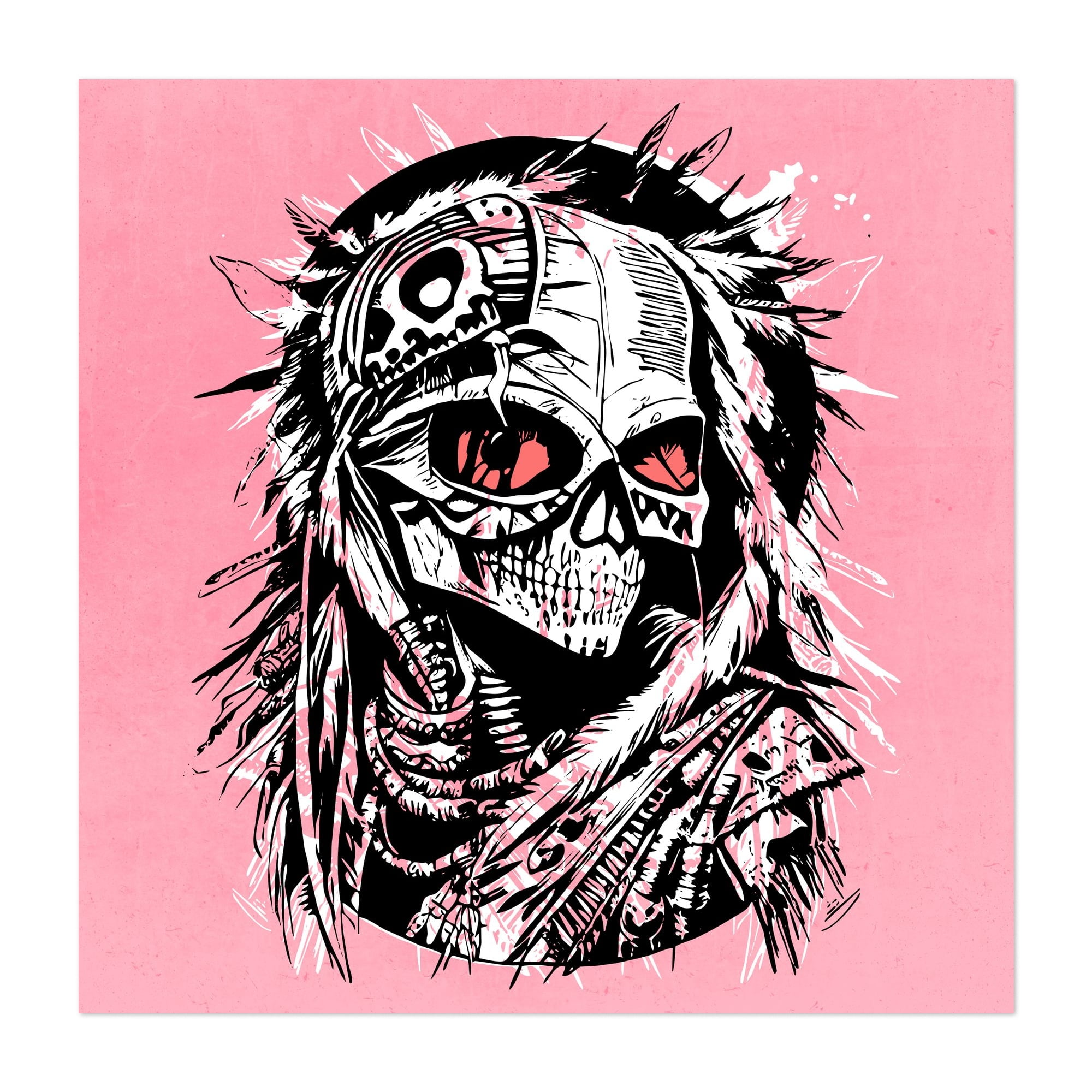 Tribal Death. Expression of Power - Illustration Skull Gothic Pop Art ...
