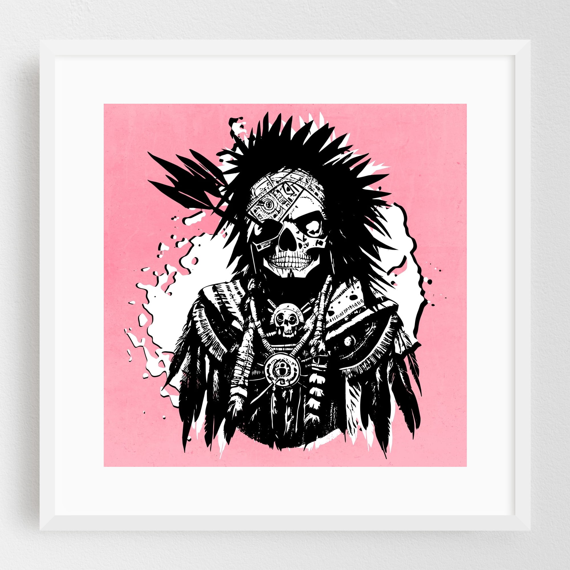 Tribal Death. Primitive Battles - Illustration Skull Gothic Spooky ...