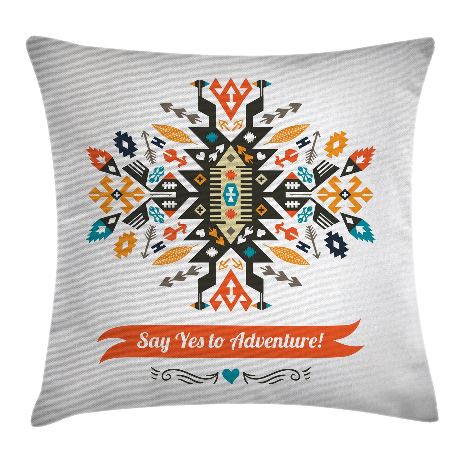 Tribal Decor Throw Pillow Cushion Cover, Modern Design with Ethnic ...