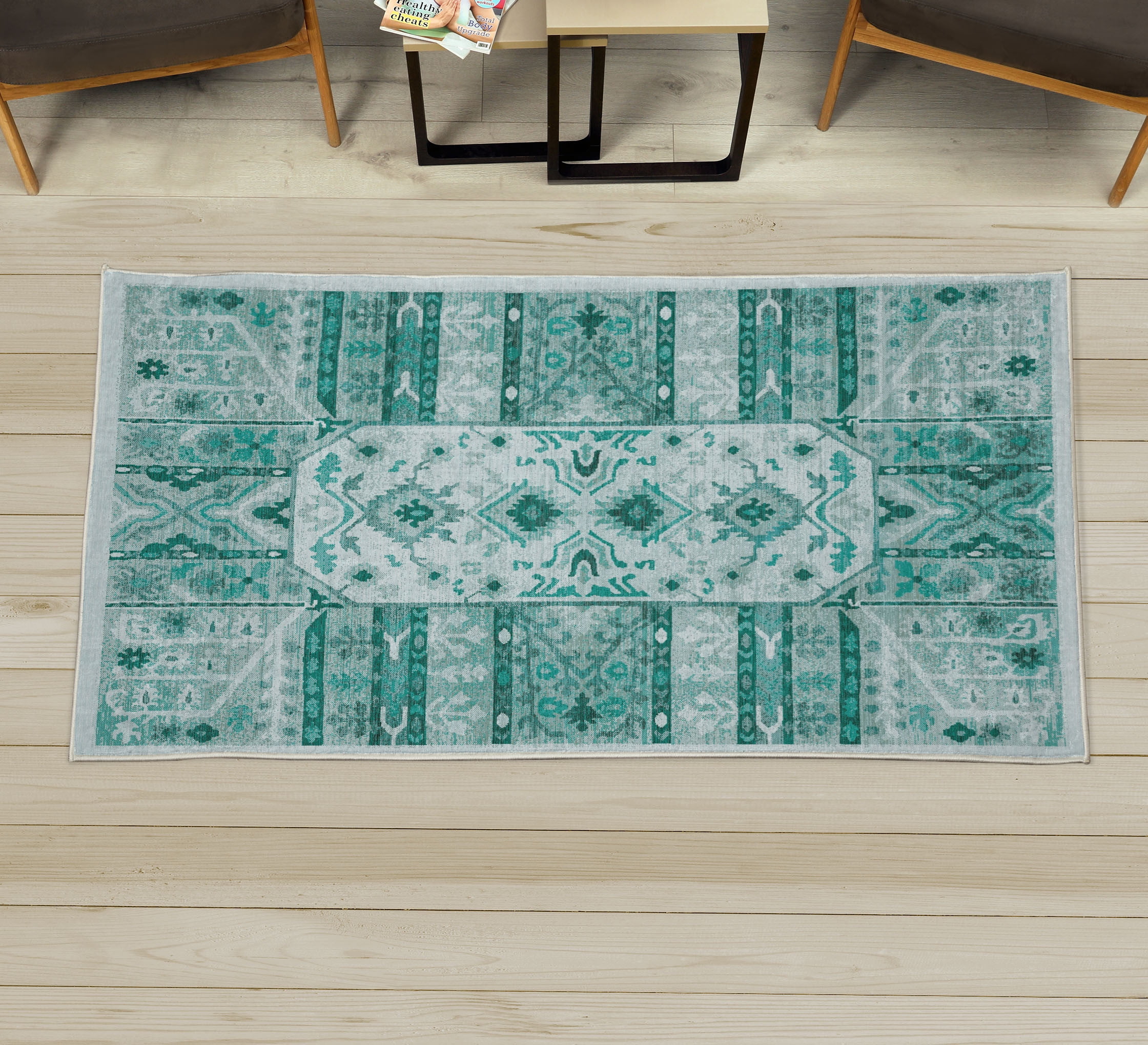 Tribal Decorative Rug, Ethnic Themed Ornaments with Geometric Details ...