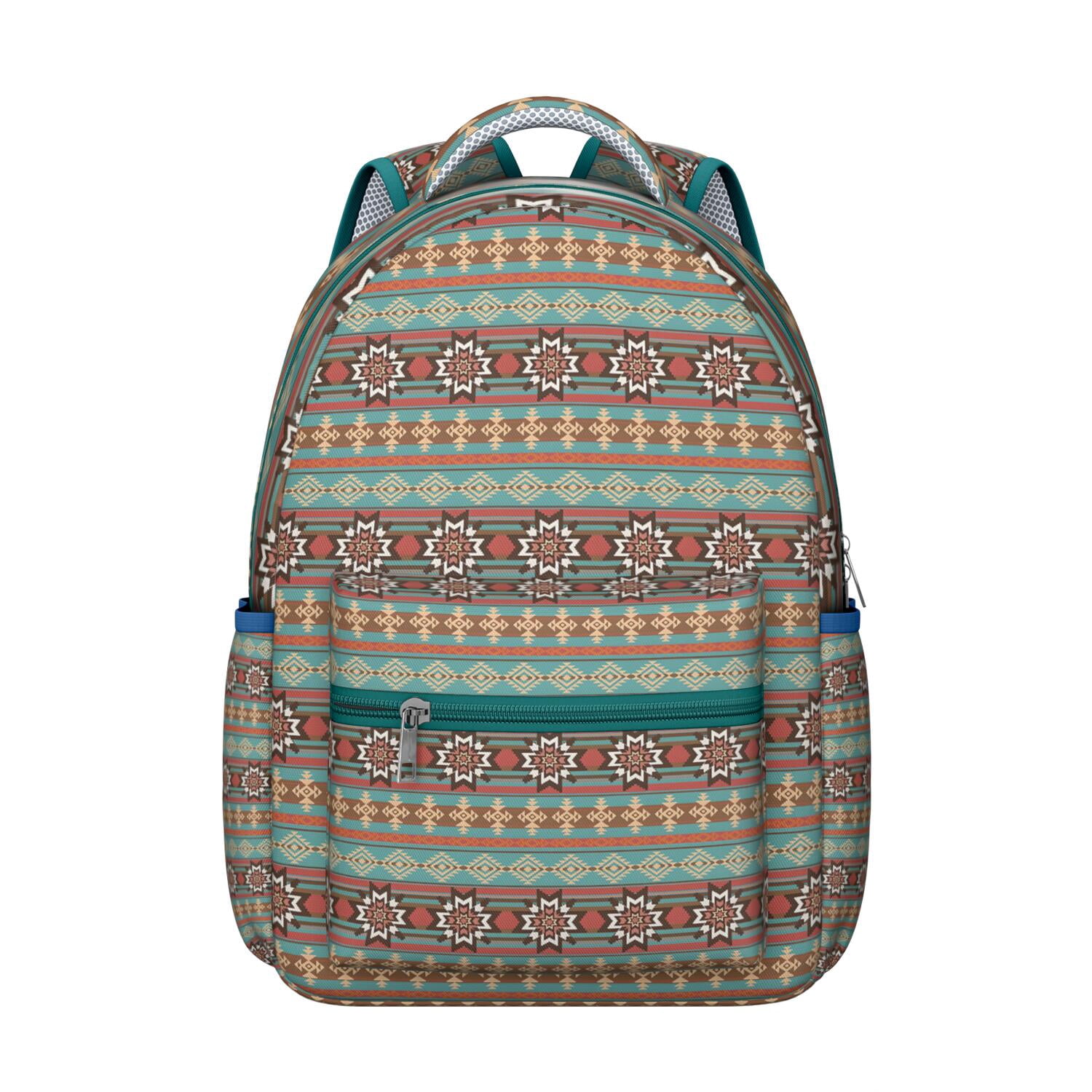 "Tribal Design Boho Backpack - Roomy 17” Laptop College Bookbag ...