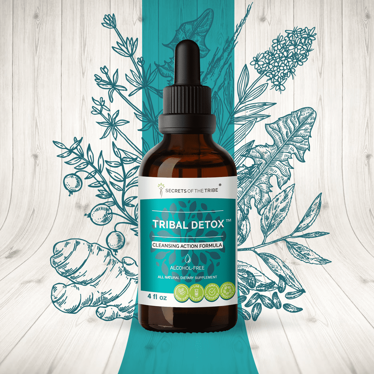 Tribal Detox Alcohol-FREE Extract, Tincture, Glycerite Turmeric ...
