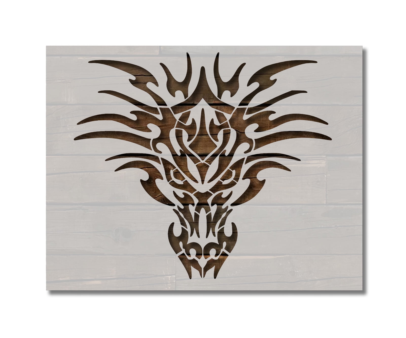 Tribal Dragon Face Stencil Template Reusable 8.5 x 11 for Painting on ...