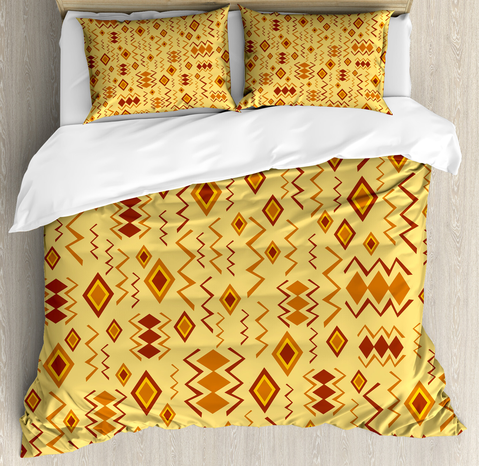 Tribal Duvet Cover Set, Art with Quirky Forms Abstract Cultural Design ...