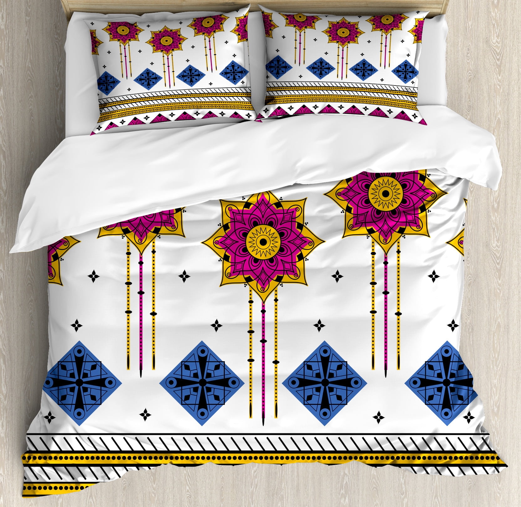 Tribal Duvet Cover Set, Colored Vector Seamless Pattern with Mayan ...