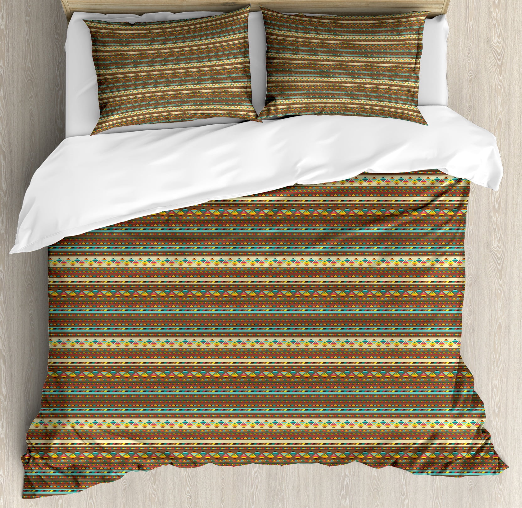 Tribal Duvet Cover Set, Continuous Themed Pattern with Native Style ...