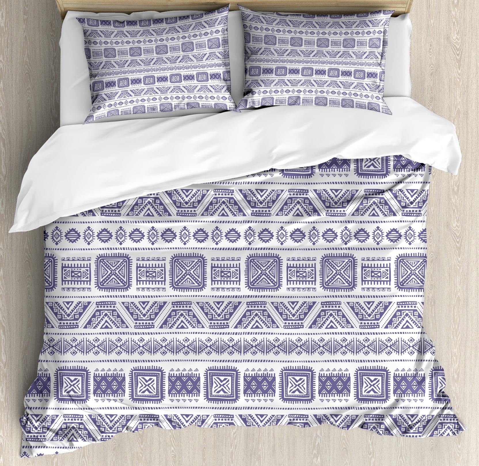 Tribal Duvet Cover Set, Mexican Pattern with Geometric Forms Vintage ...