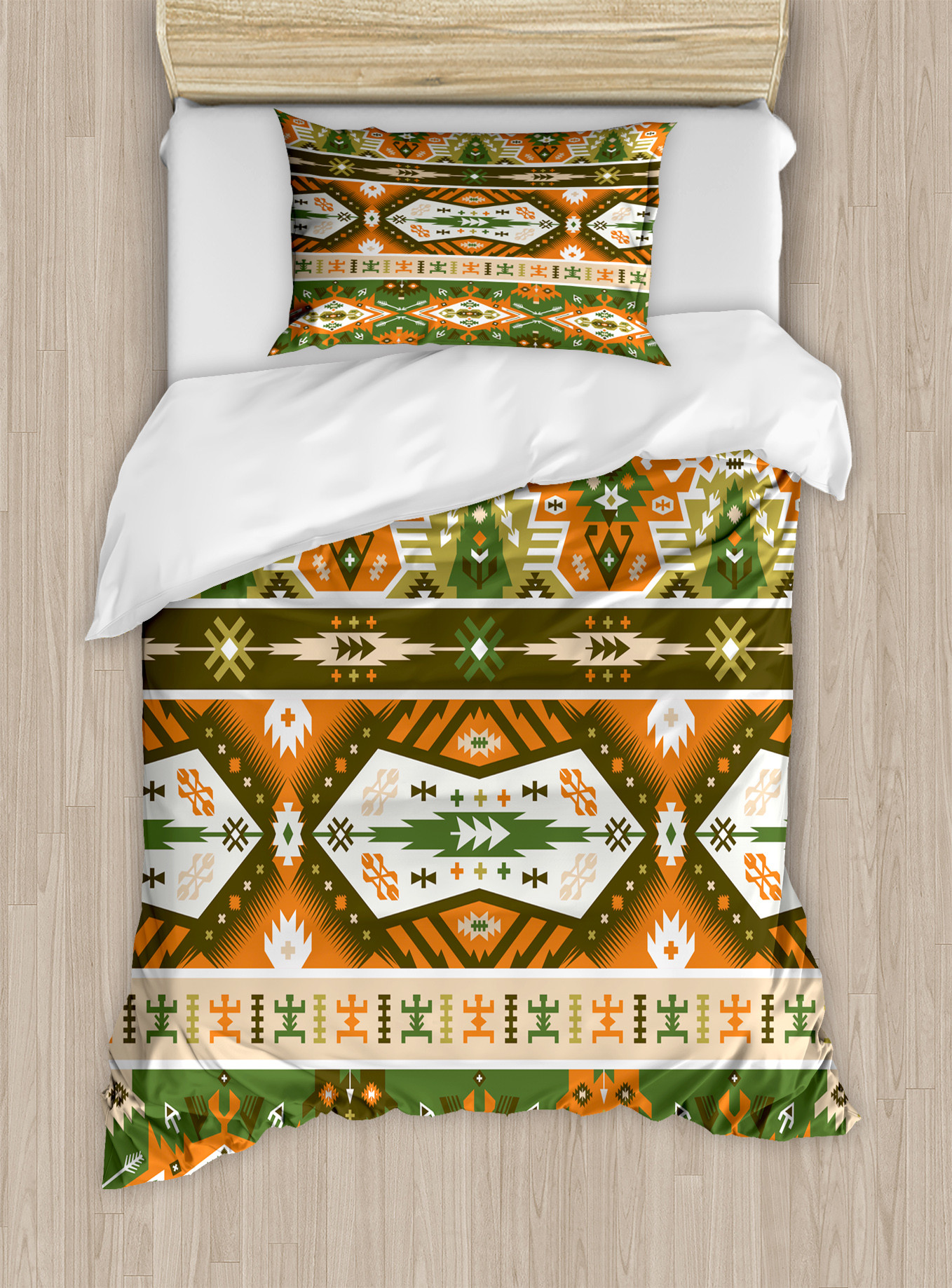 Tribal Duvet Cover Set, Vector Design with Aztec Mayan Culture Style ...