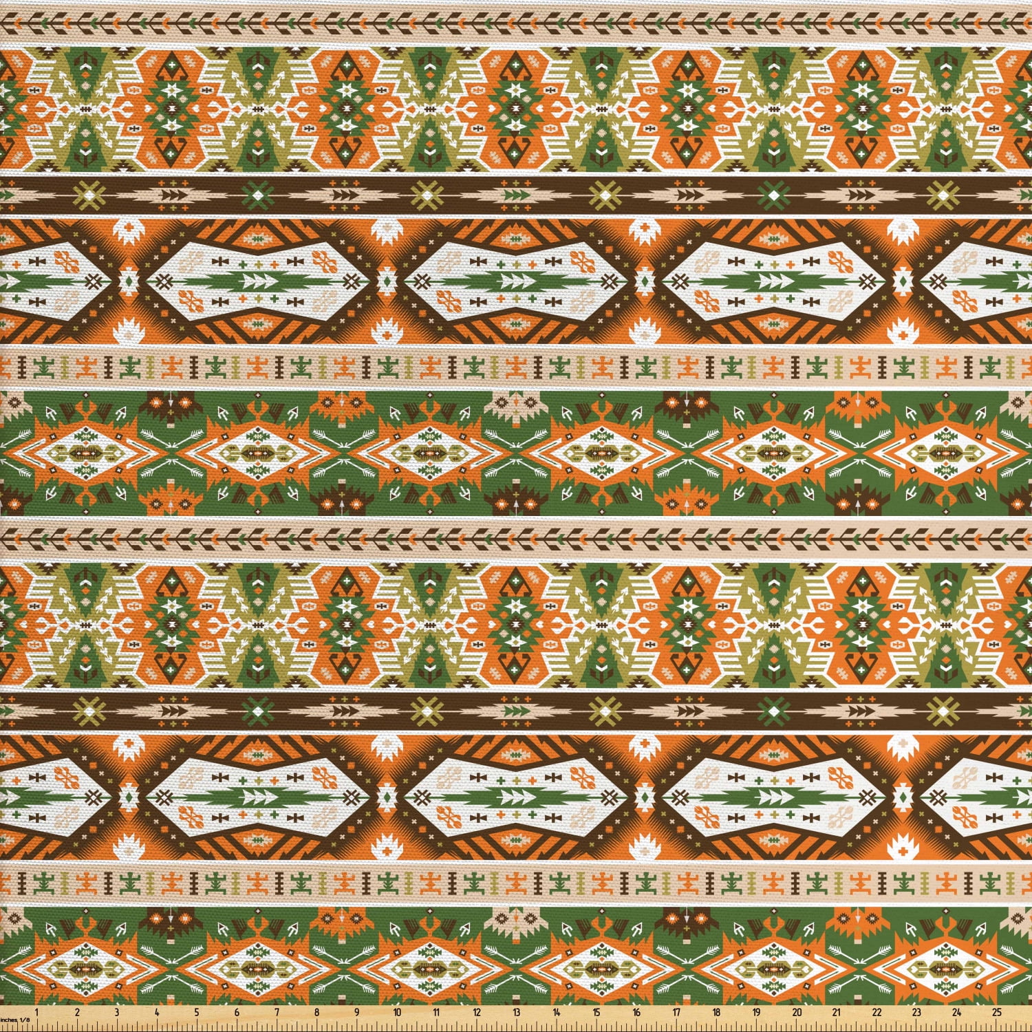 Ambesonne Tribal Fabric by the Yard Upholstery, Aztec Mayan Style ...