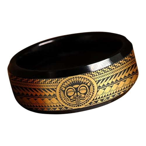 Tribal Face Hawaiian Ring Hawaii Wedding Band Tribal Polynesian ...