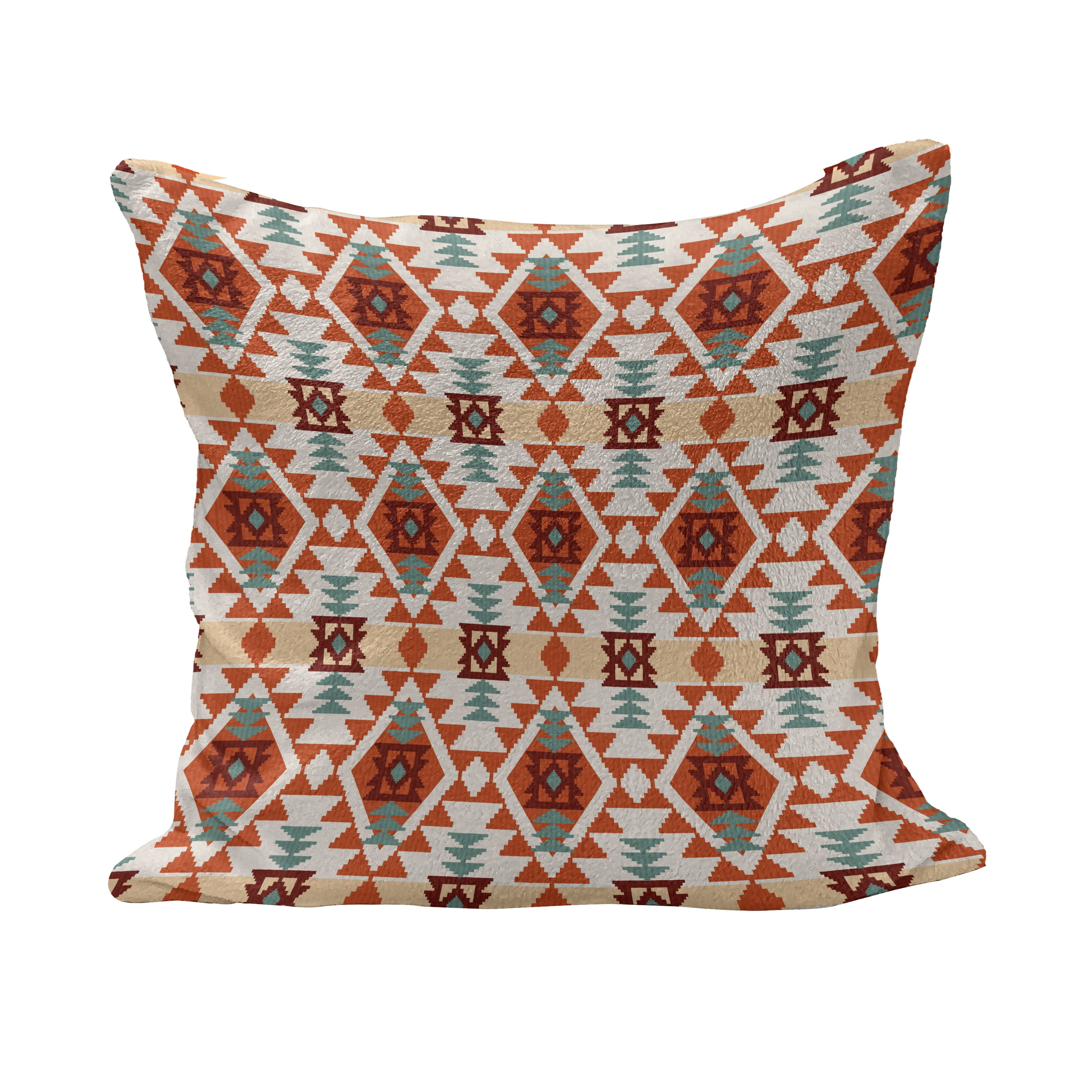 Tribal Fluffy Throw Pillow Cushion Cover, Prehistoric Traditional Aztec ...