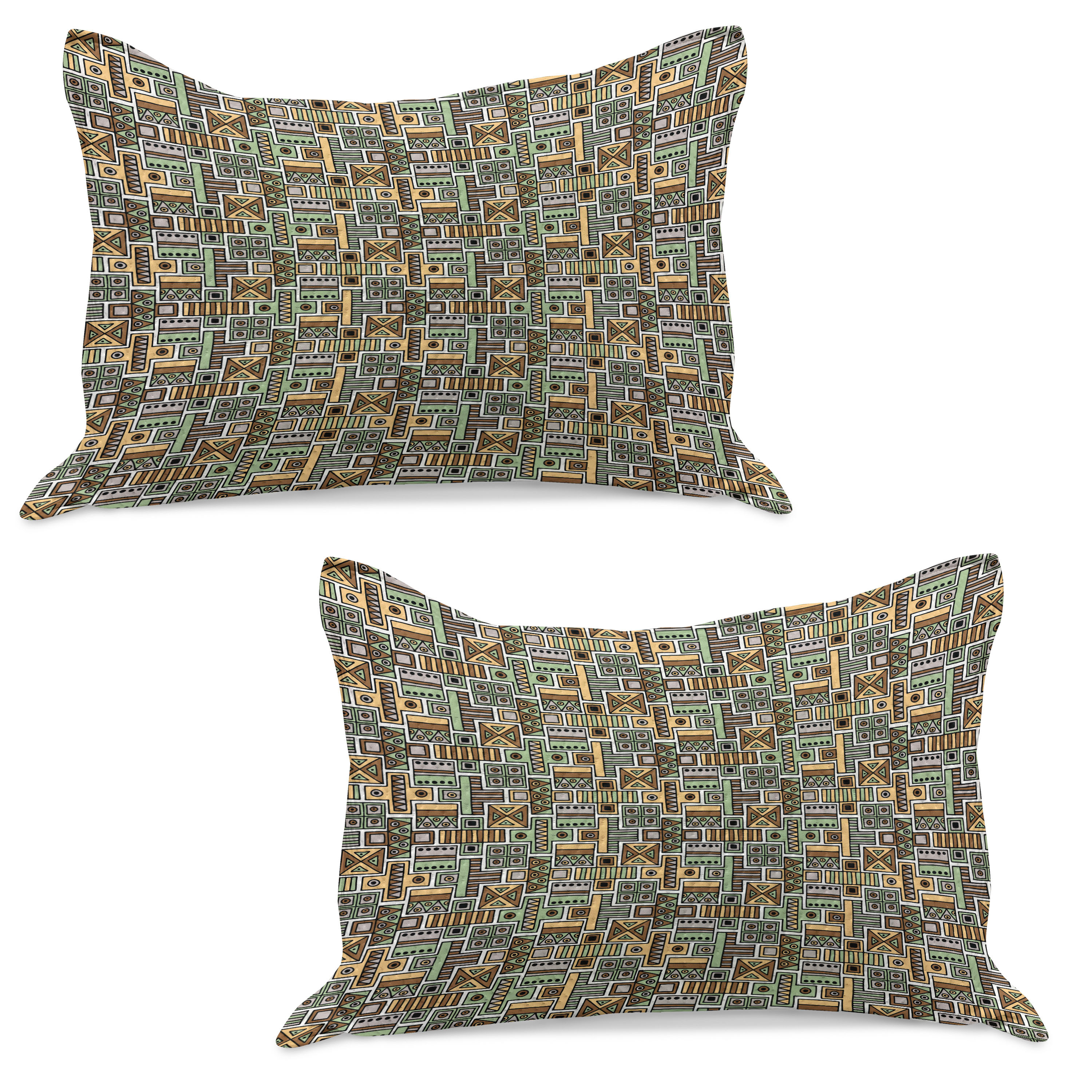 Tribal Knitted Quilt Pillowcover Set of 2, Culture Theme Funky Bohemian ...