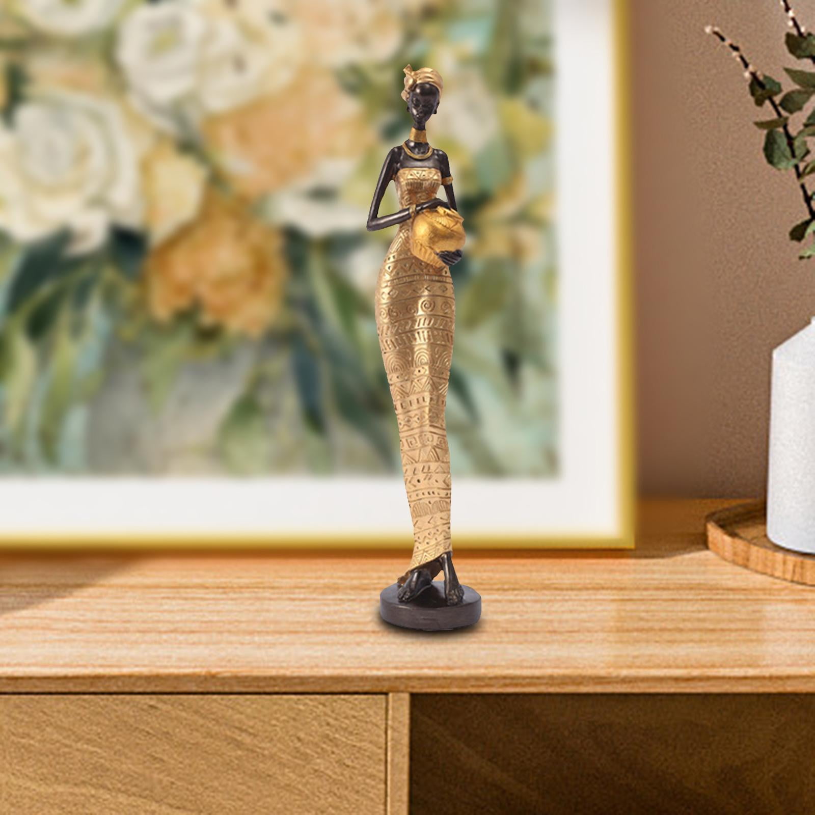 Tribal Lady Sculpture Women Statue Modern Home Decor African Figurine ...