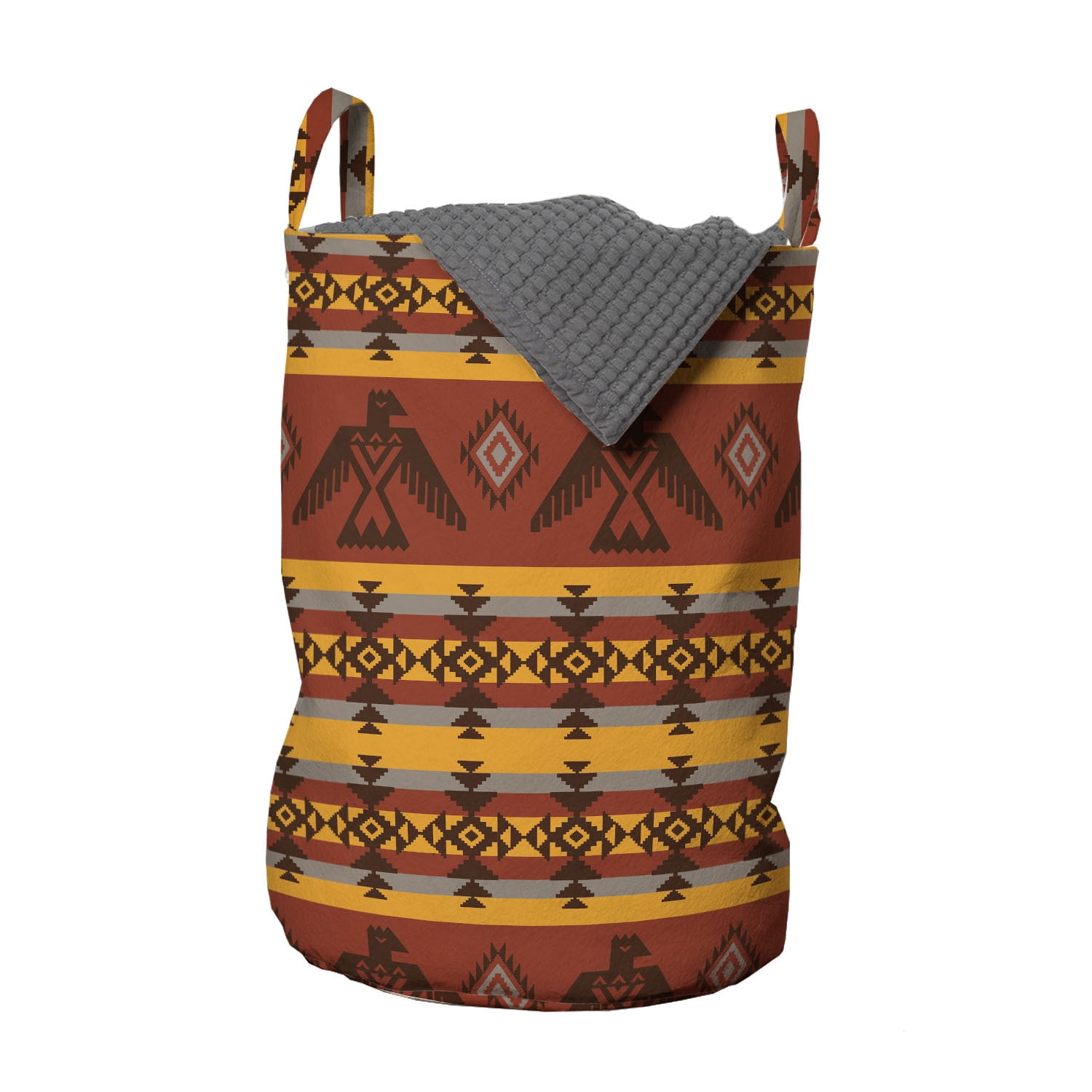 Tribal Laundry Bag, Indigenous Tribal Style Eagles Traditional Elements ...