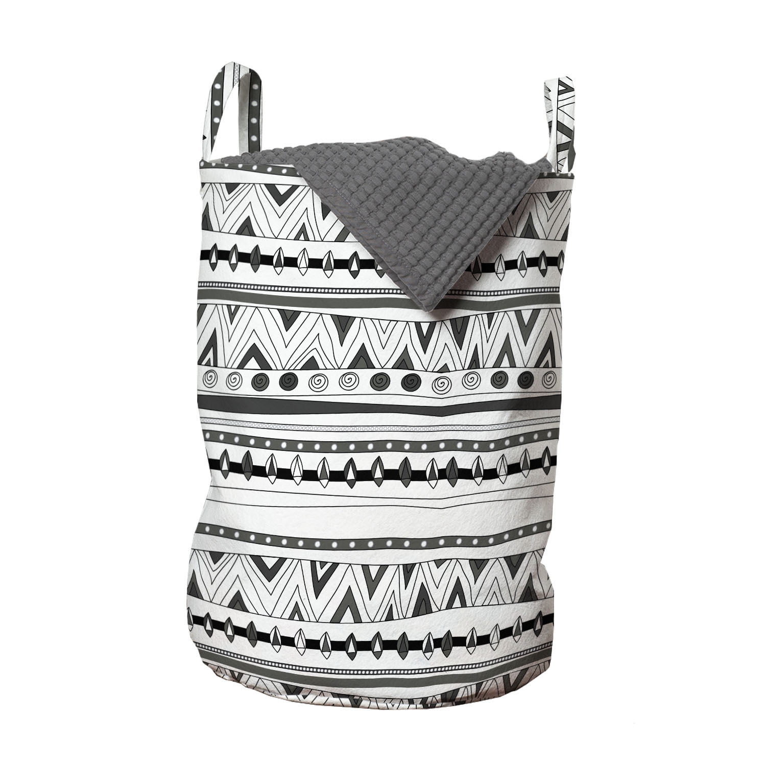 Tribal Laundry Bag, Prehistoric Aztec with Circles Triangles Tribal ...