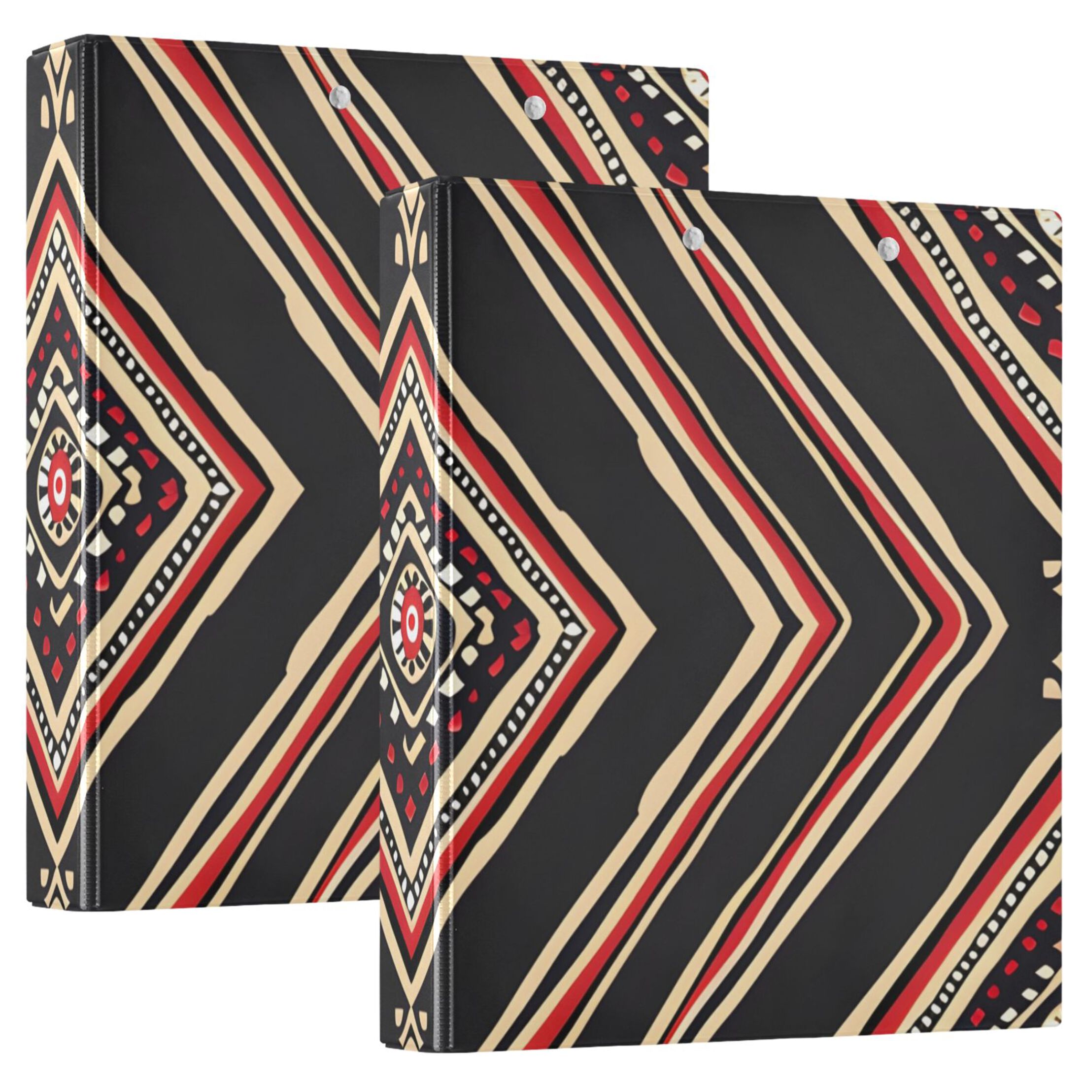Tribal Line Shapes 3 Ring Hardcover Binders 1.5" Round Rings for Letter ...