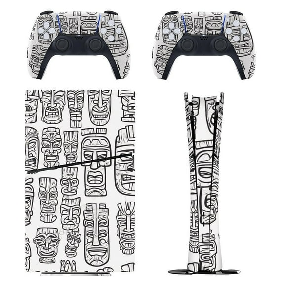 Tribal Mask Grid Console Skin Bundle for PS5 Pro Slim Disc & Digital ...