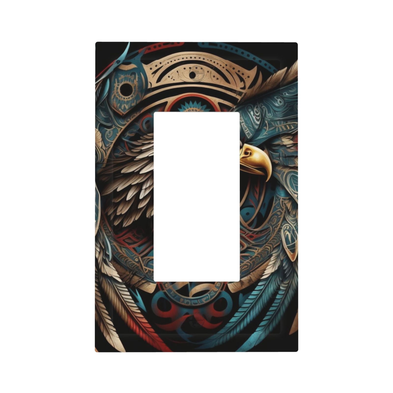 Tribal Native Eagle Symbols Black Single Gang Wall Plate 1 Gang ...