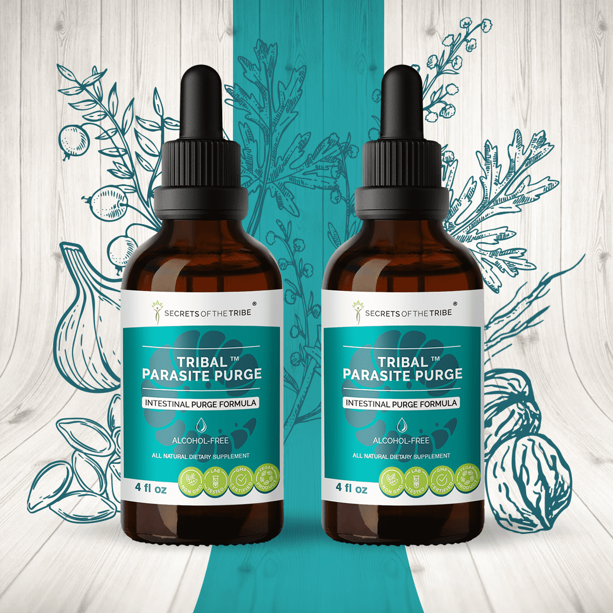 Tribal Parasite Purge Alcohol-FREE Extract, Tincture, Glycerite ...