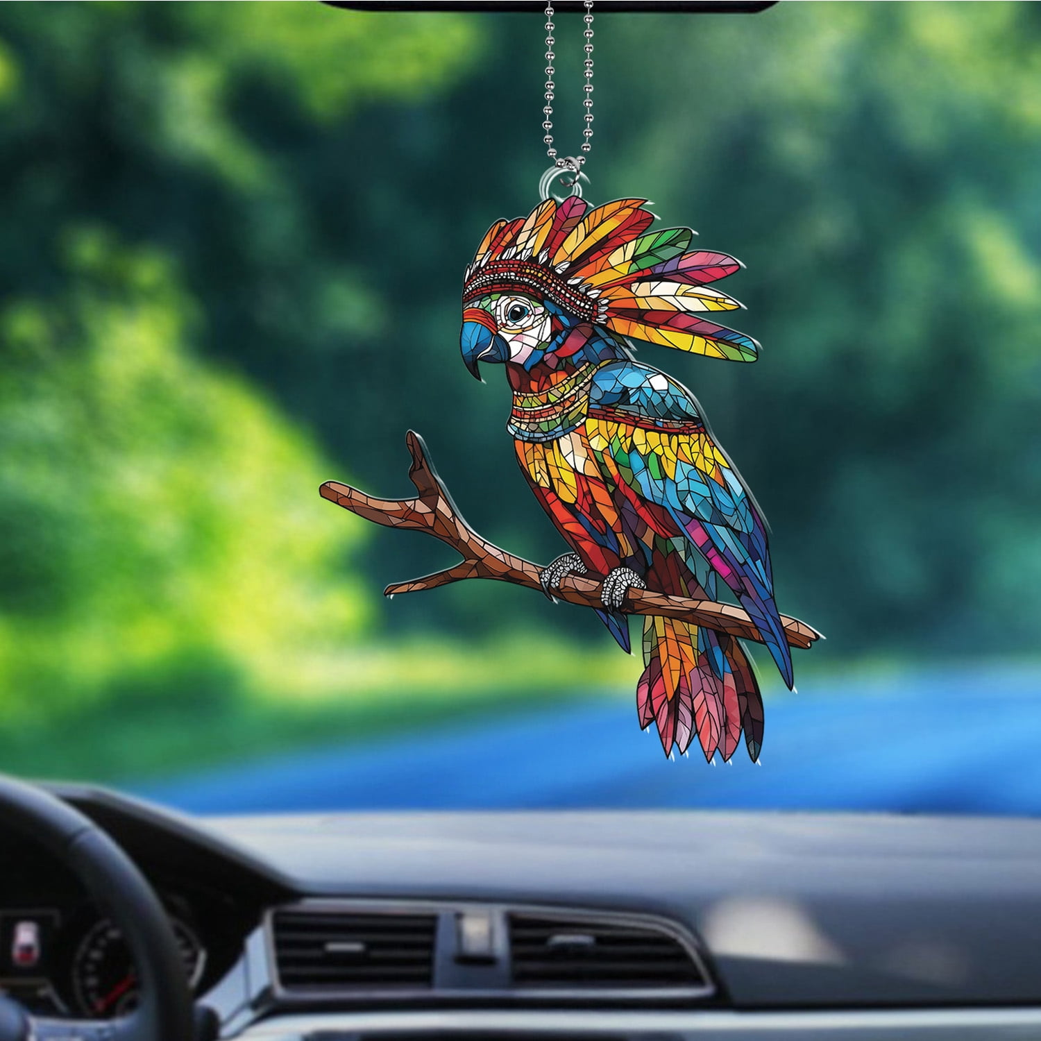 Tribal Parrot Ornaments Car - Car Decoration Acrylic 2D Flat, Perfect ...