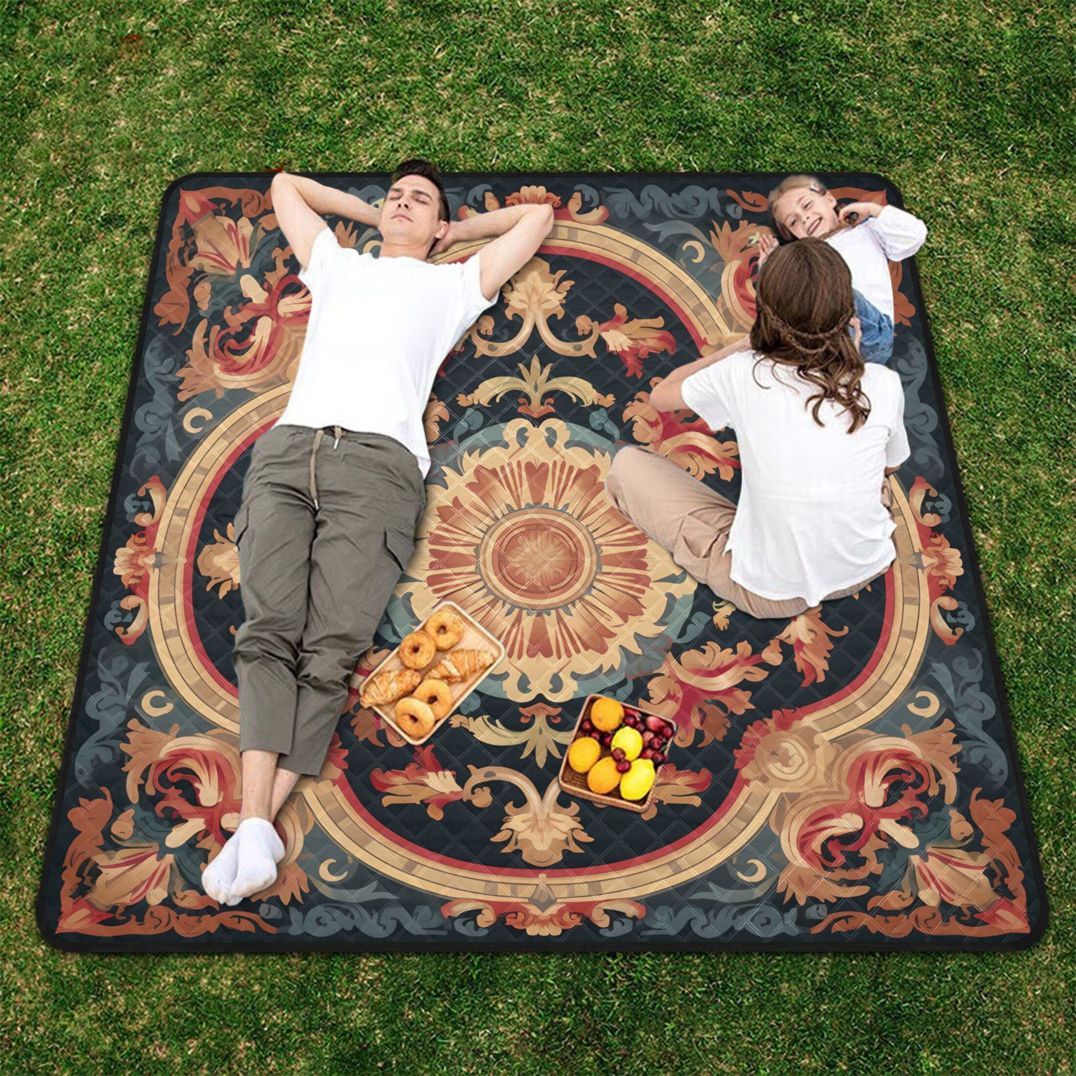 Tribal Pattern Boho Beach Blanket Outdoor Picnic Blanket 78"x 78 ...