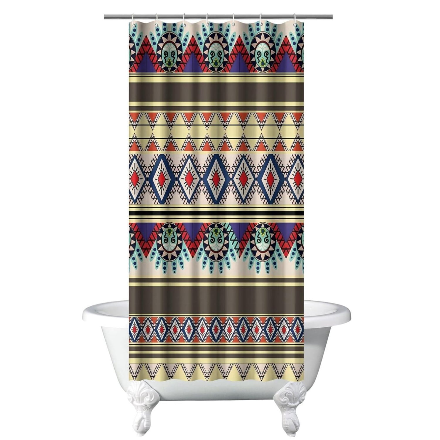 Tribal Patterns Rustic Shower Curtain, Home Decor Aesthetic Room ...