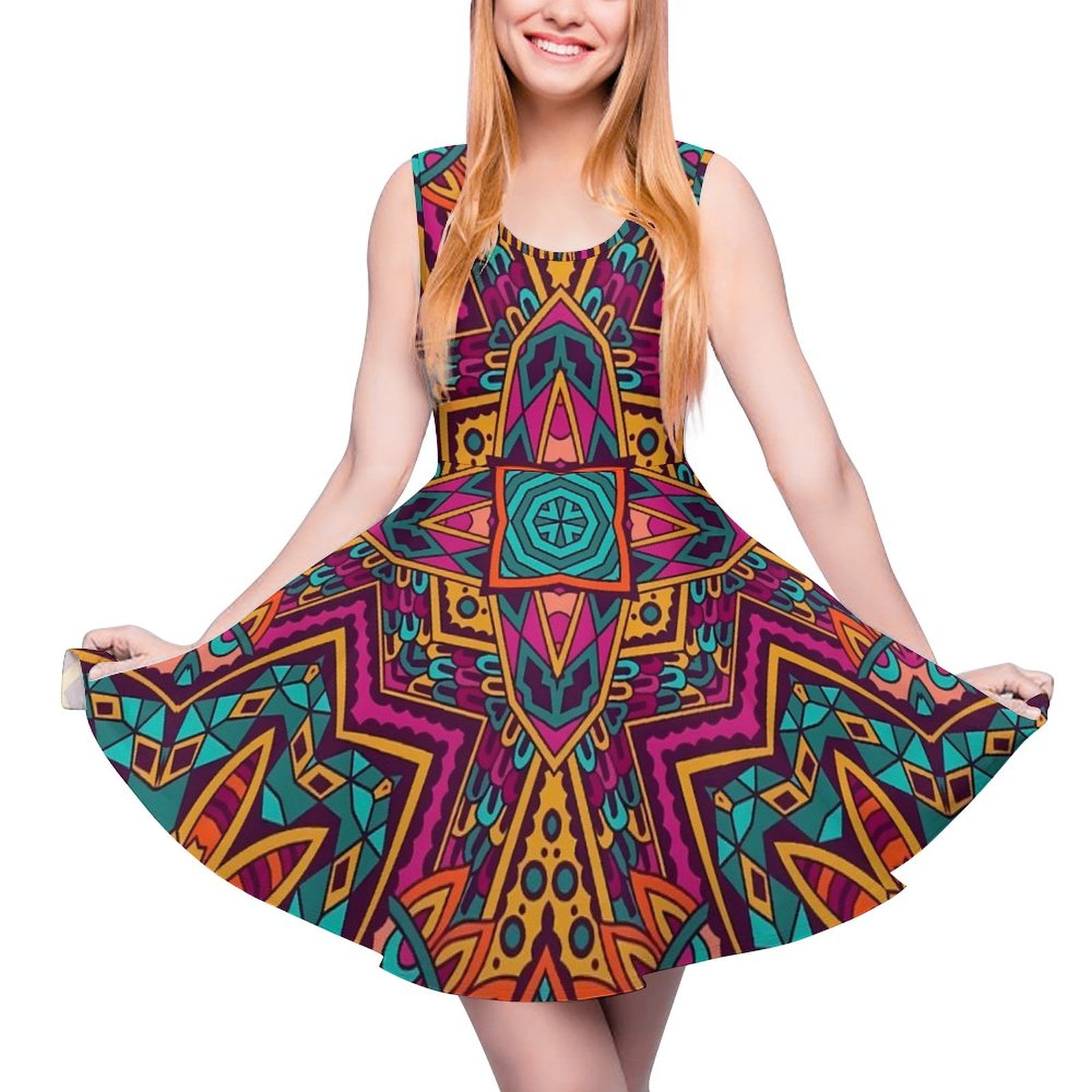 Tribal Print Dress Aztec Tribal Boho Style Night Club Dresses High ...