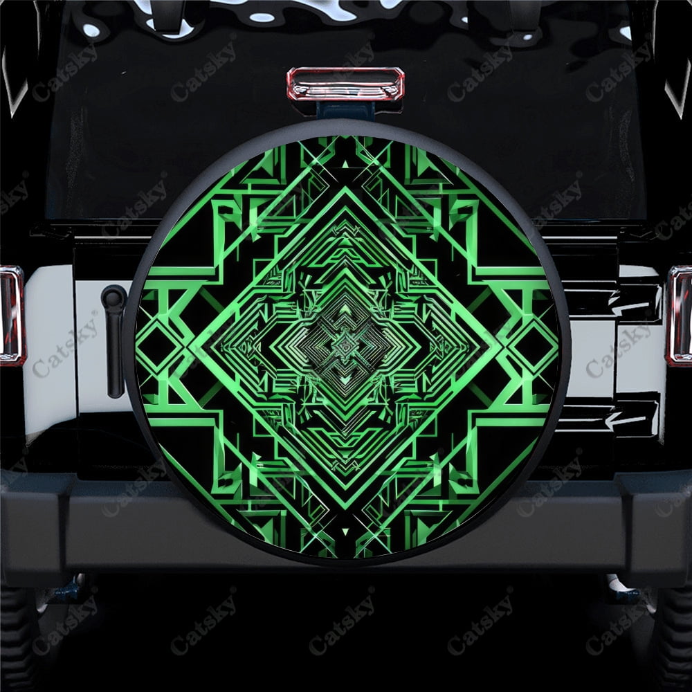 Tribal Print Fabric Pattern Polyester Universal Spare Wheel Tire Cover ...