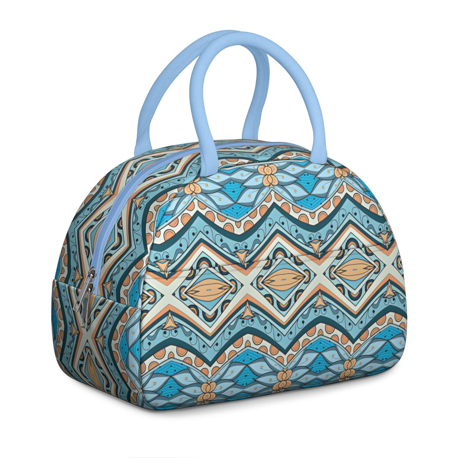 Tribal Print Lunch Box for Work & Travel - Vintage Inspired Insulated ...