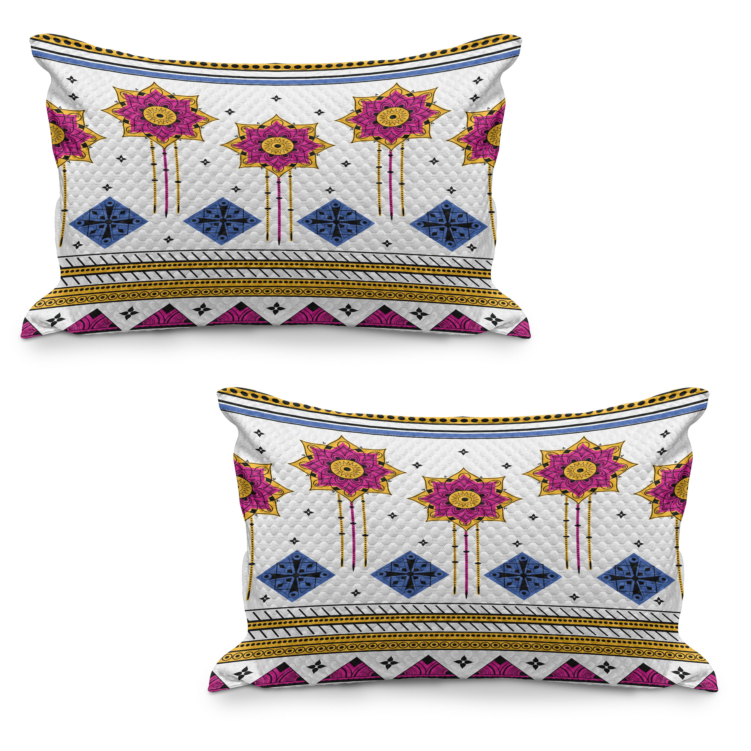 Tribal Quilted Pillowcover Set of 2, Colored Vector Seamless Pattern ...