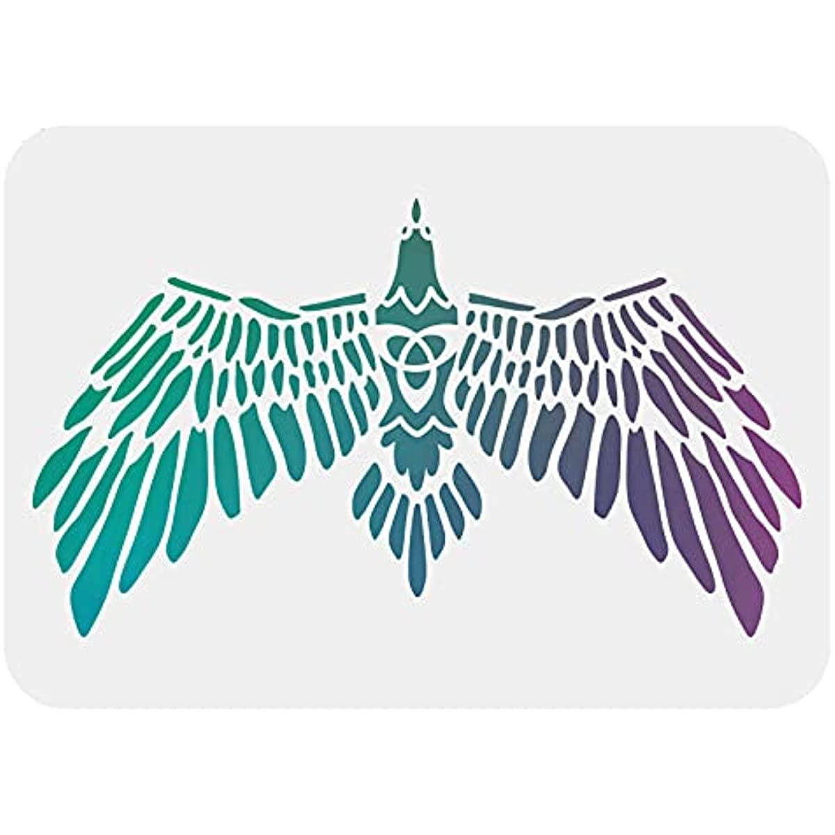 Tribal Raven Stencils Decoration Template Plastic Raven Drawing ...