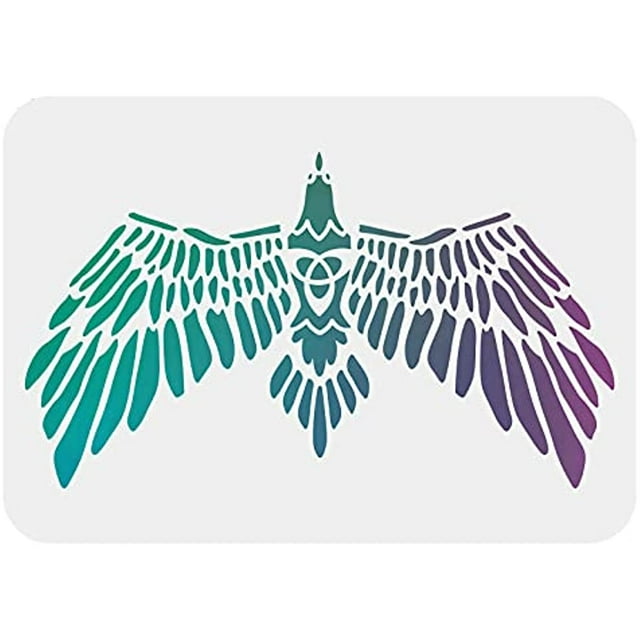 Tribal Raven Stencils Decoration Template Plastic Raven Drawing ...