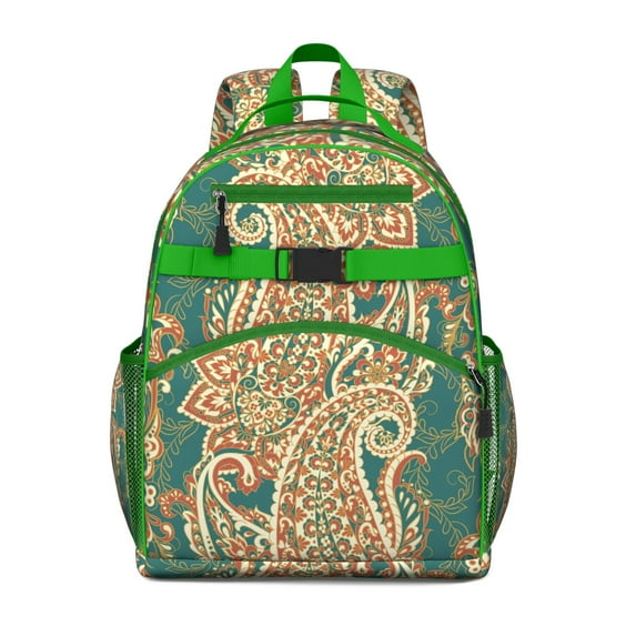 Tribal Retro Paisley Floral Backpack Spine-Protecting Design for ...